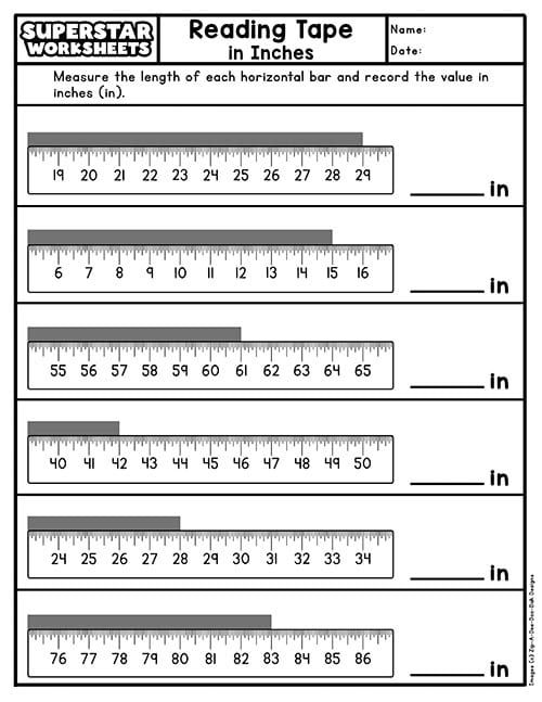 Tape Measure Worksheet Measurement 2 MD 1 For My Second Act