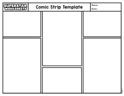 Comic Strip Template (Free Printables) - Superstar Worksheets