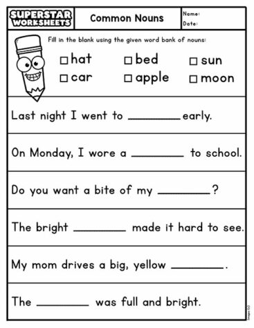 Common Noun Worksheets - Superstar Worksheets