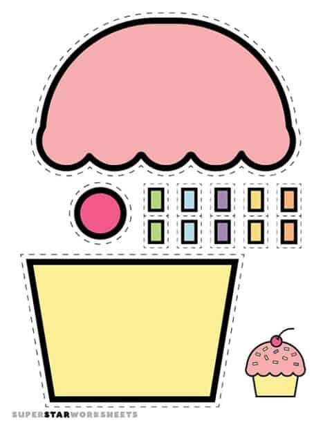 Cupcake Template (Free Printables) - Superstar Worksheets