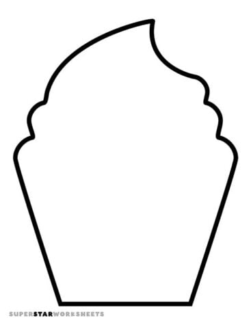 Cupcake Template (Free Printables) - Superstar Worksheets