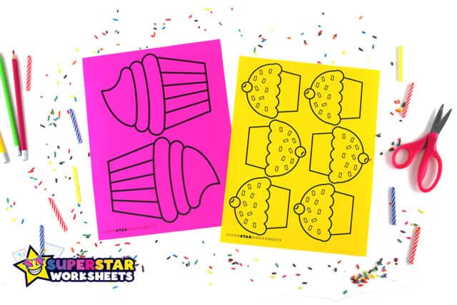 Cupcake Template (Free Printables) - Superstar Worksheets