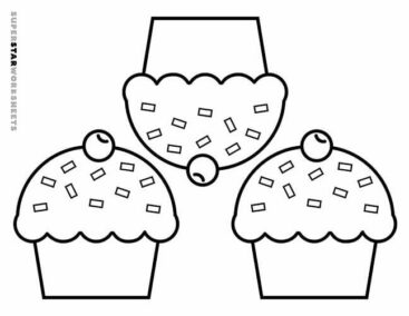 Cupcake Template (Free Printables) - Superstar Worksheets