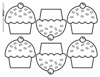 Cupcake Template (Free Printables) - Superstar Worksheets