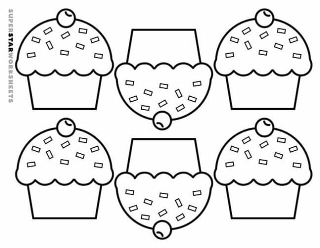 Cupcake Template (Free Printables) - Superstar Worksheets