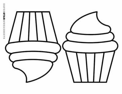 Cupcake Template (Free Printables) - Superstar Worksheets