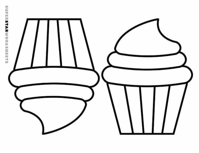 Cupcake Template (Free Printables) - Superstar Worksheets