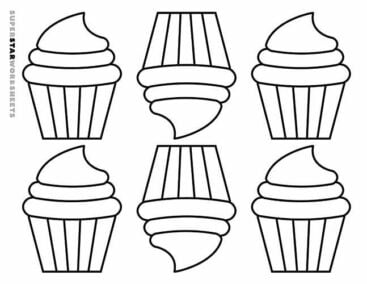 Cupcake Template (Free Printables) - Superstar Worksheets