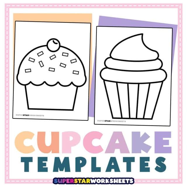Cupcake Template (Free Printables) - Superstar Worksheets