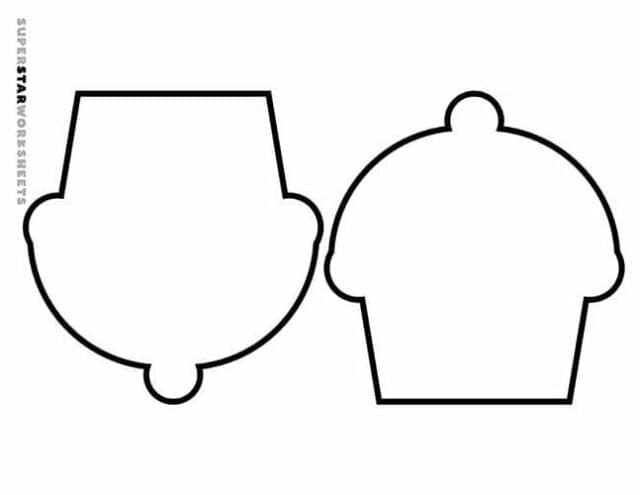 Cupcake Template (Free Printables) - Superstar Worksheets