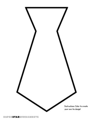Tie Template (Free Printables) - Superstar Worksheets