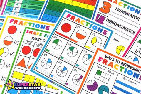 Fractions Chart - Superstar Worksheets