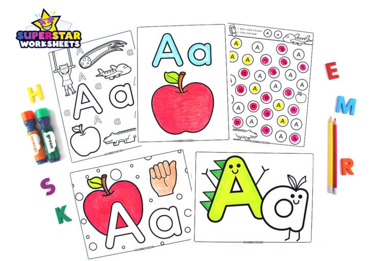 Letter A Coloring Pages - Superstar Worksheets