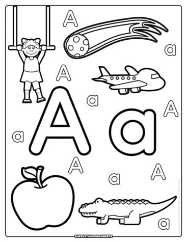 Letter A Coloring Pages - Superstar Worksheets