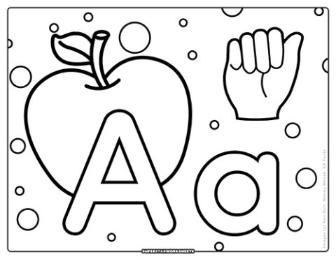 Letter A Coloring Pages - Superstar Worksheets