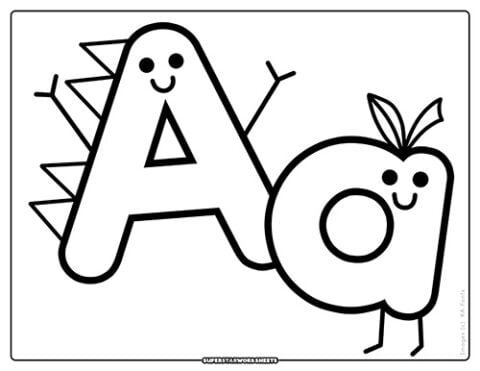 Letter A Coloring Pages - Superstar Worksheets