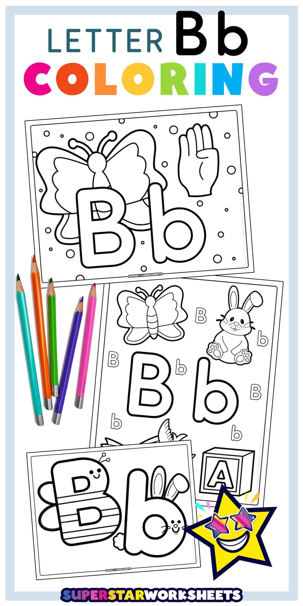 Letter B Coloring Pages - Superstar Worksheets
