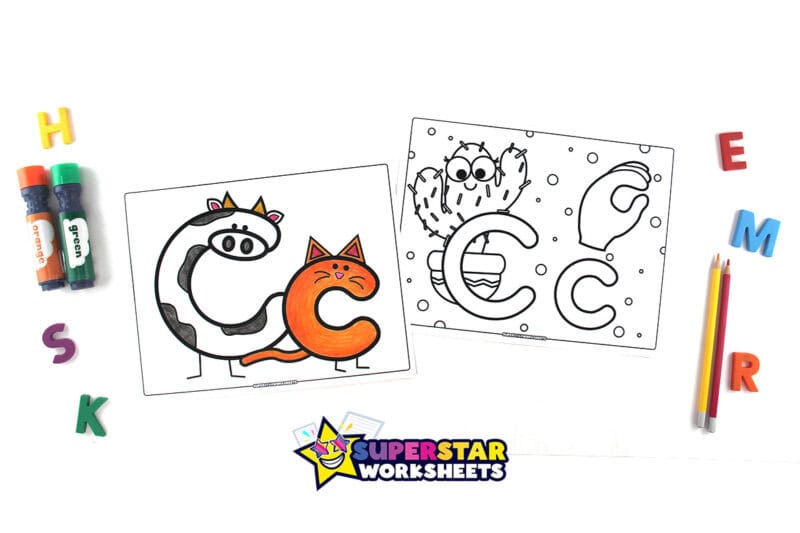 Letter C Coloring Pages - Superstar Worksheets