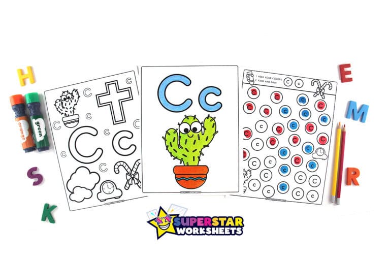 Letter C Coloring Pages - Superstar Worksheets