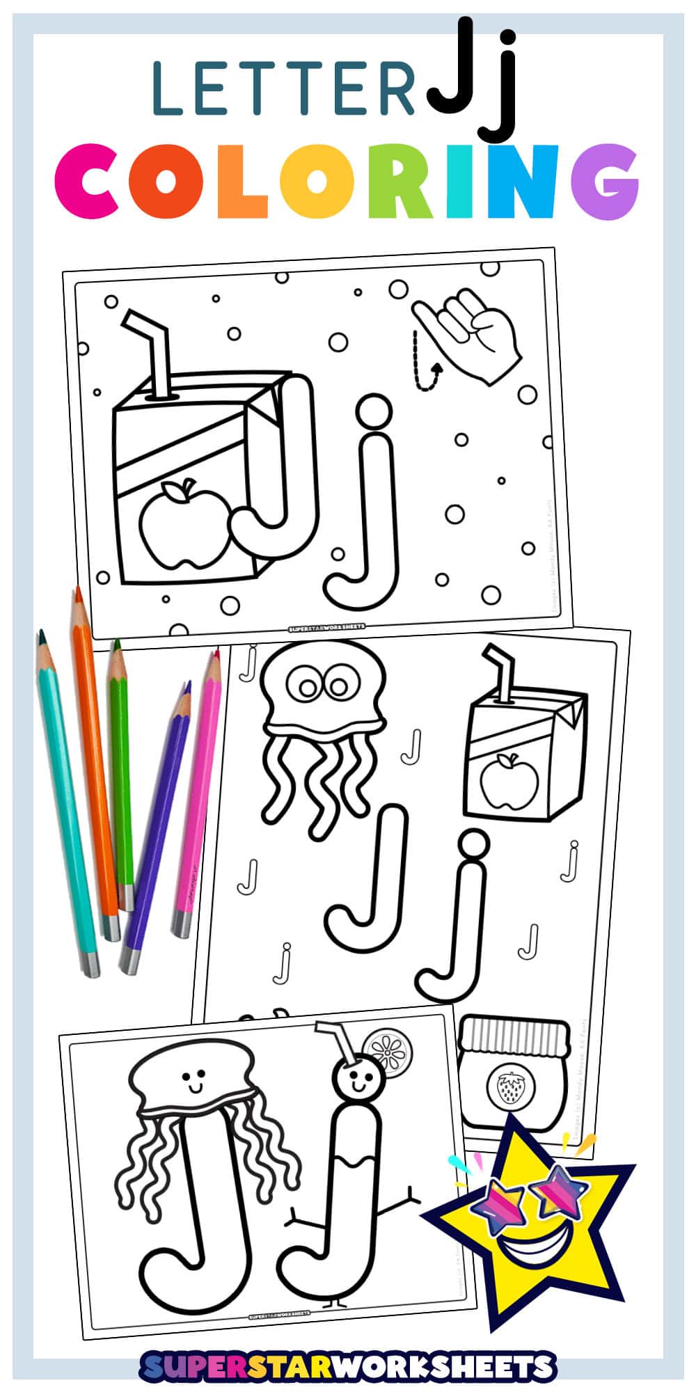 Letter J Coloring Pages - Superstar Worksheets