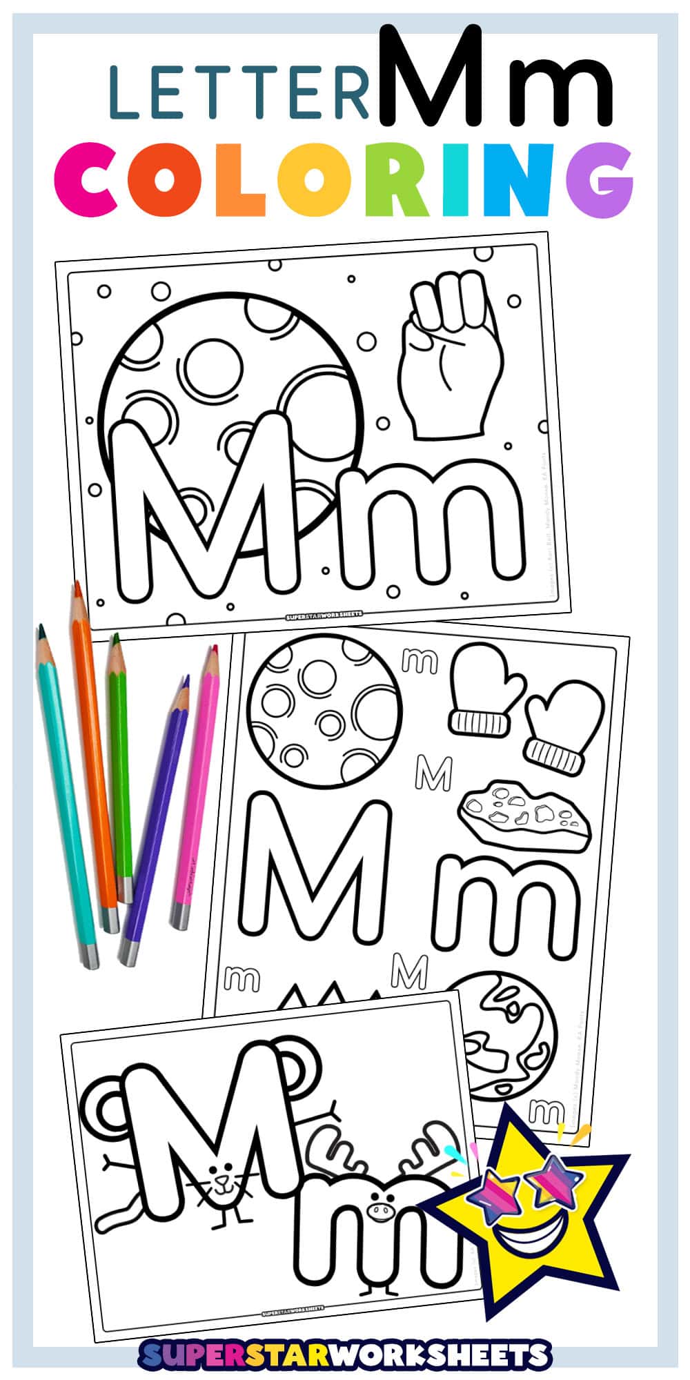 Letter M Coloring Pages - Superstar Worksheets