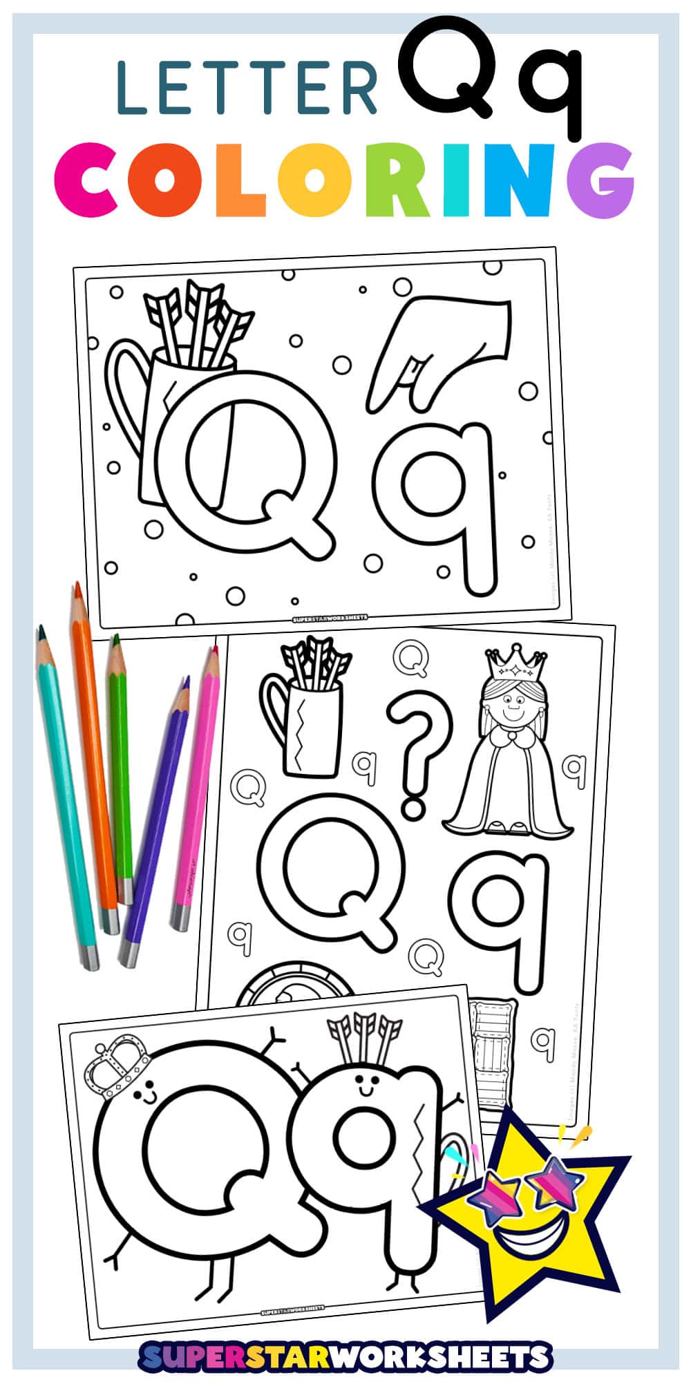 Letter Q Coloring Pages - Superstar Worksheets