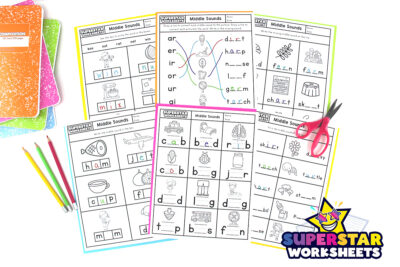 Middle Sound Worksheets - Superstar Worksheets