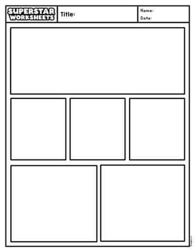 Comic Strip Template (Free Printables) - Superstar Worksheets