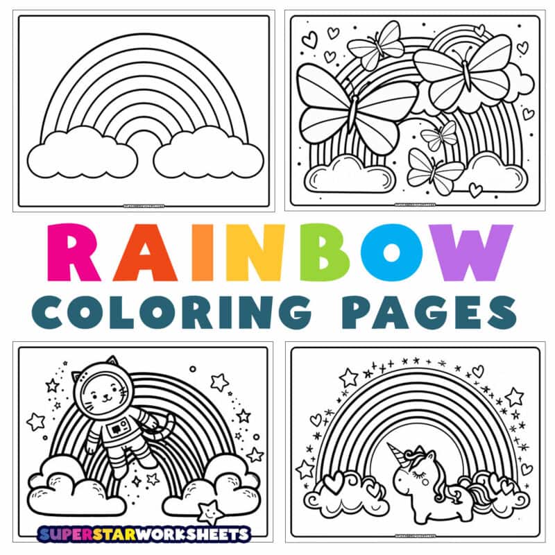 Rainbow Coloring Pages - Superstar Worksheets