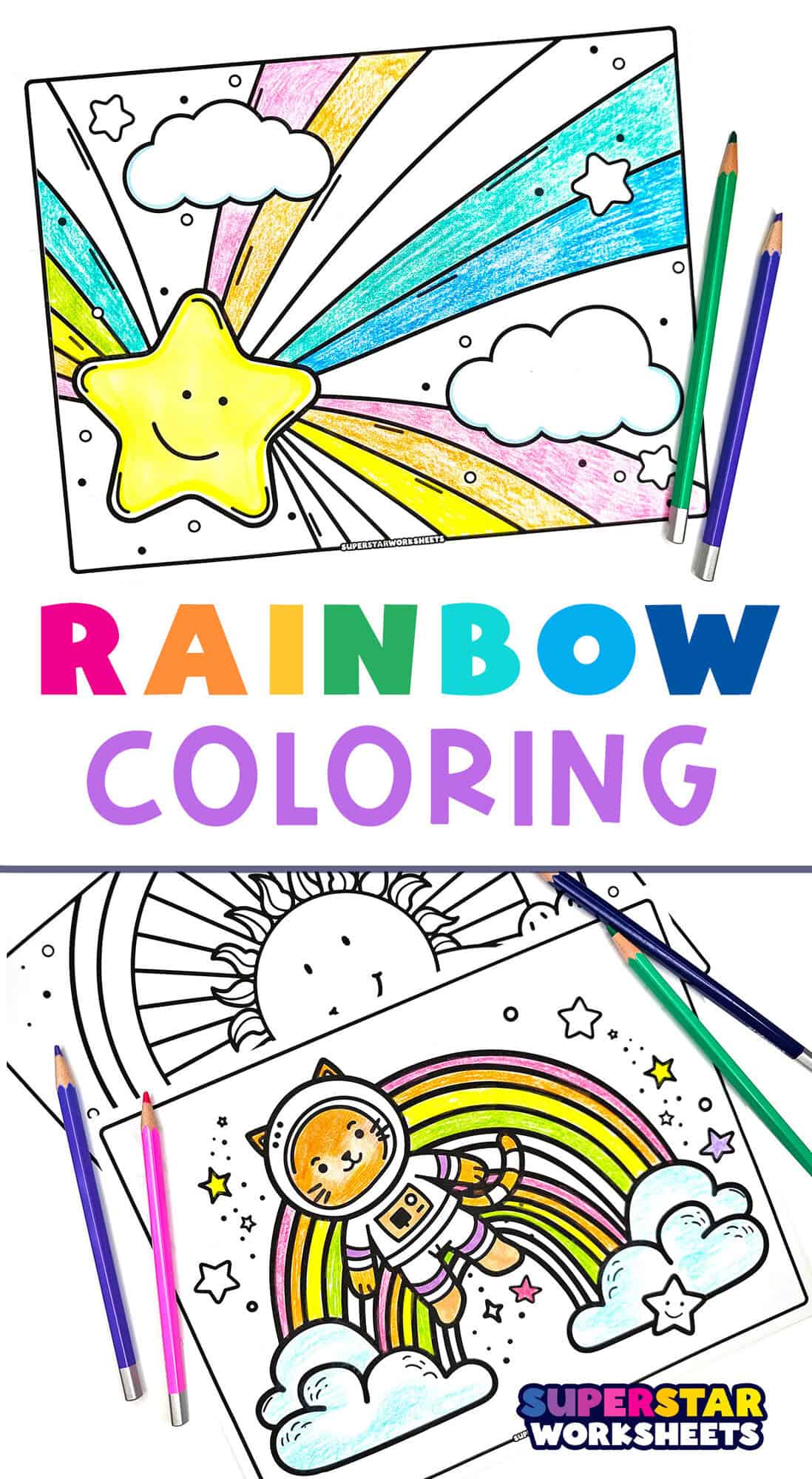 Rainbow Coloring Pages (Free Printables) - Superstar Worksheets