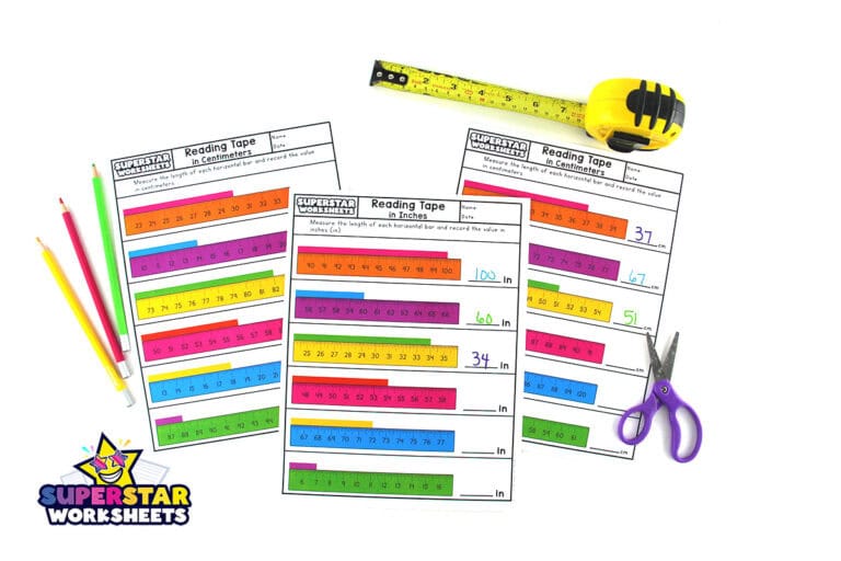 Reading a Tape Measure Worksheet - Superstar Worksheets