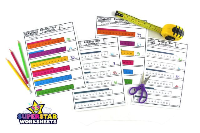 Reading a Tape Measure Worksheet - Superstar Worksheets