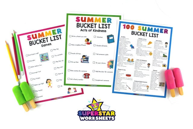Summer Bucket List for Kids - Superstar Worksheets