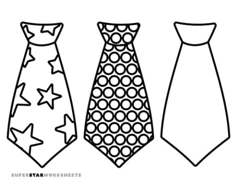 Tie Template (Free Printables) - Superstar Worksheets