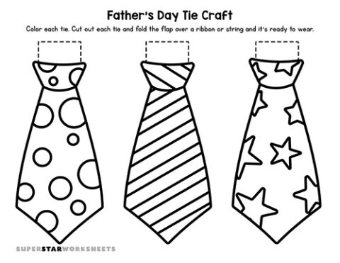 Tie Template (Free Printables) - Superstar Worksheets