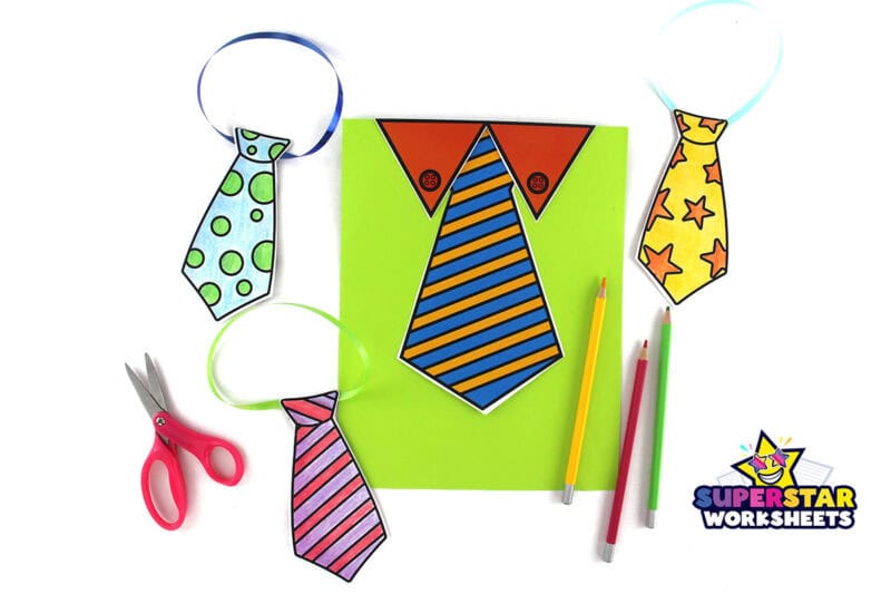 Tie Template (Free Printables) - Superstar Worksheets