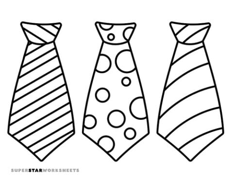 Tie Template (Free Printables) - Superstar Worksheets