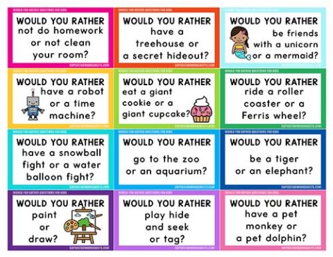 120 Would You Rather Questions for Kids - Superstar Worksheets