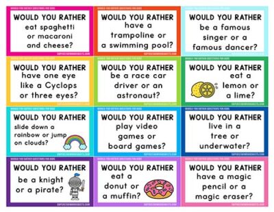 120 Would You Rather Questions for Kids - Superstar Worksheets