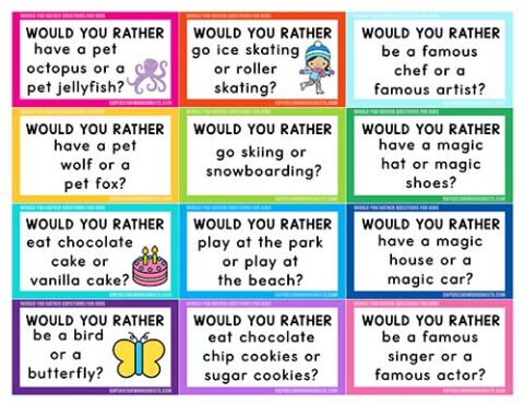 120 Would You Rather Questions for Kids - Superstar Worksheets