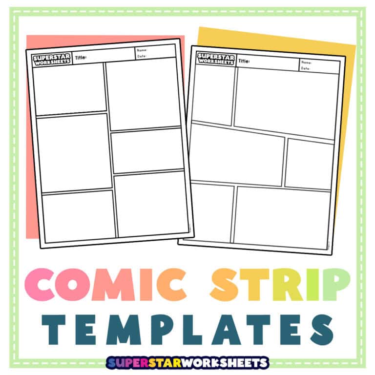 Comic Strip Template (Free Printables) - Superstar Worksheets