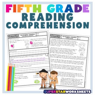 Fifth Grade Reading Comprehension - Superstar Worksheets