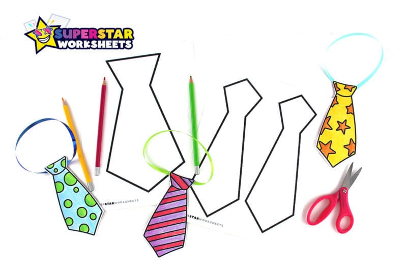 Tie Template (Free Printables) - Superstar Worksheets