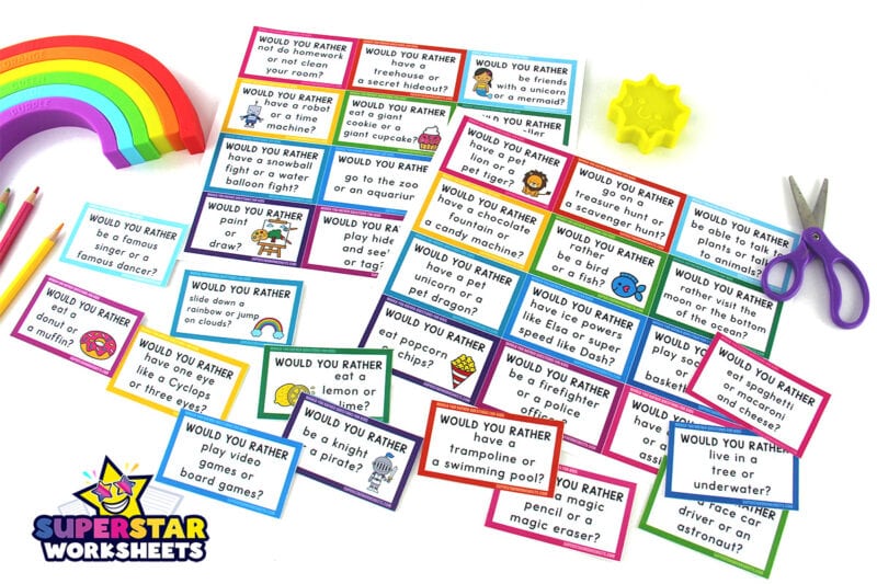 120 Would You Rather Questions for Kids (Free Printables) - Superstar ...