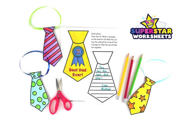 Tie Template (Free Printables) - Superstar Worksheets