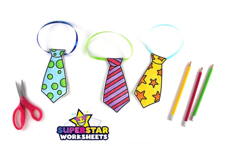 Tie Template (Free Printables) - Superstar Worksheets