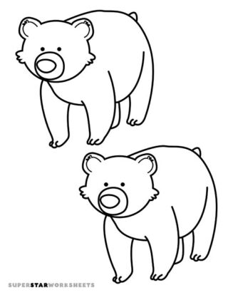 Bear Template (Free Printables) - Superstar Worksheets