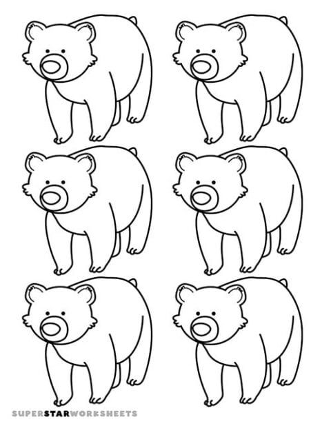 Bear Template (Free Printables) - Superstar Worksheets