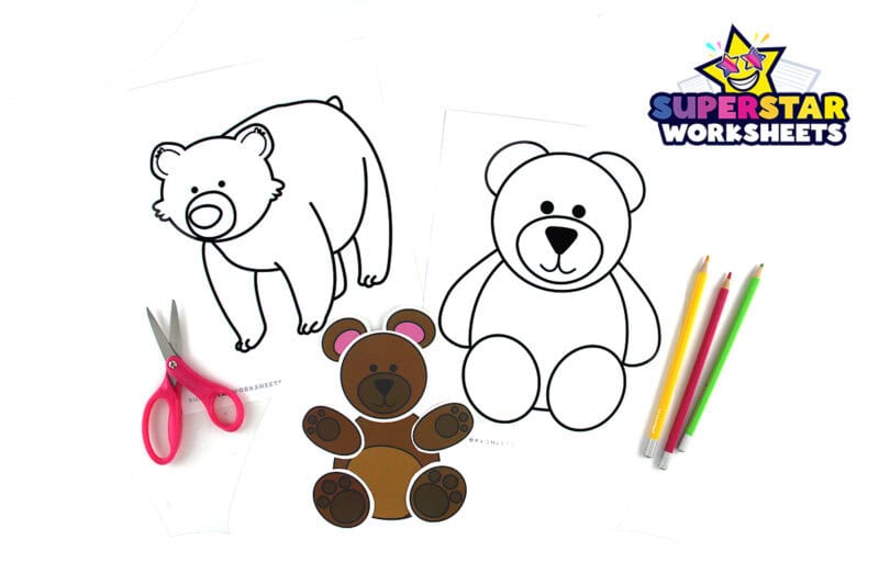 Bear Template (Free Printables) - Superstar Worksheets