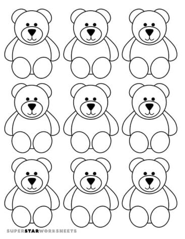 Bear Template (Free Printables) - Superstar Worksheets
